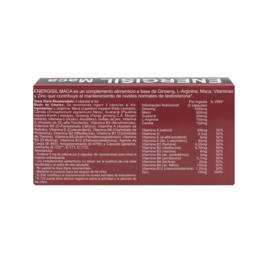 Energisil Maca Efecto Vigor 30 Capsules | DocMorris France