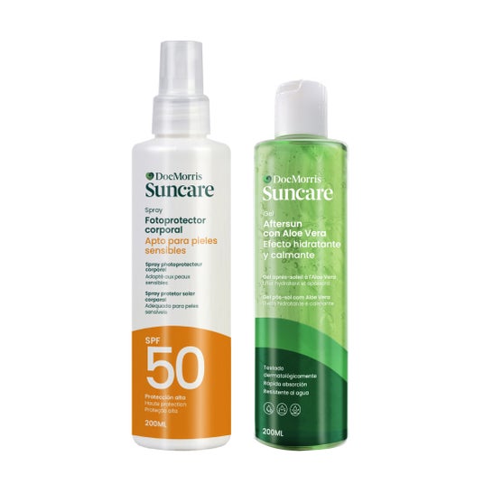 DocMorris Pack Suncare Spray Corporal SPF50 200ml +Aftersun Gel 200ml ...