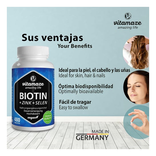 Vitamaze Biotine 10mg Vegan 180 Comprimés | DocMorris France