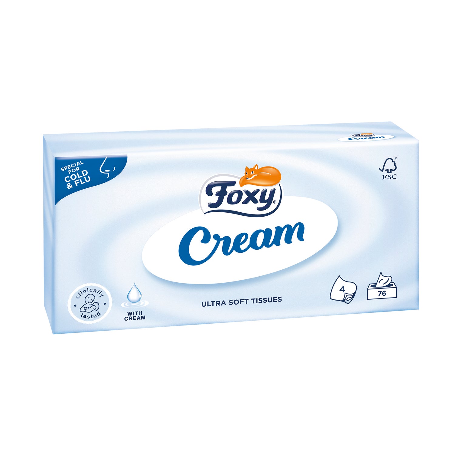 Foxy Tissues Faciaux Cream Peau Sensible 75uts | DocMorris France